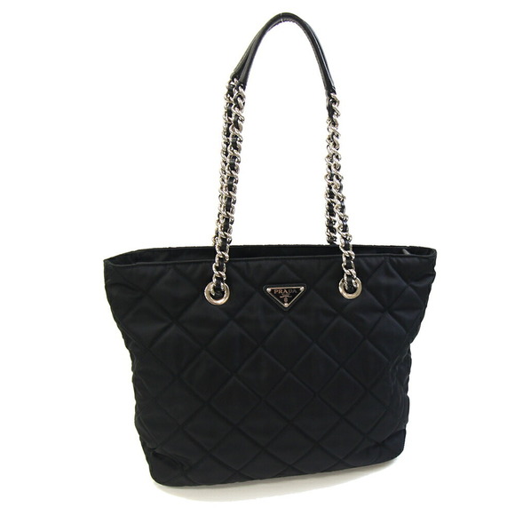 Prada | Bags | Prada Chain Tote Quilted Bag Black Shoulder Bag | Poshmark